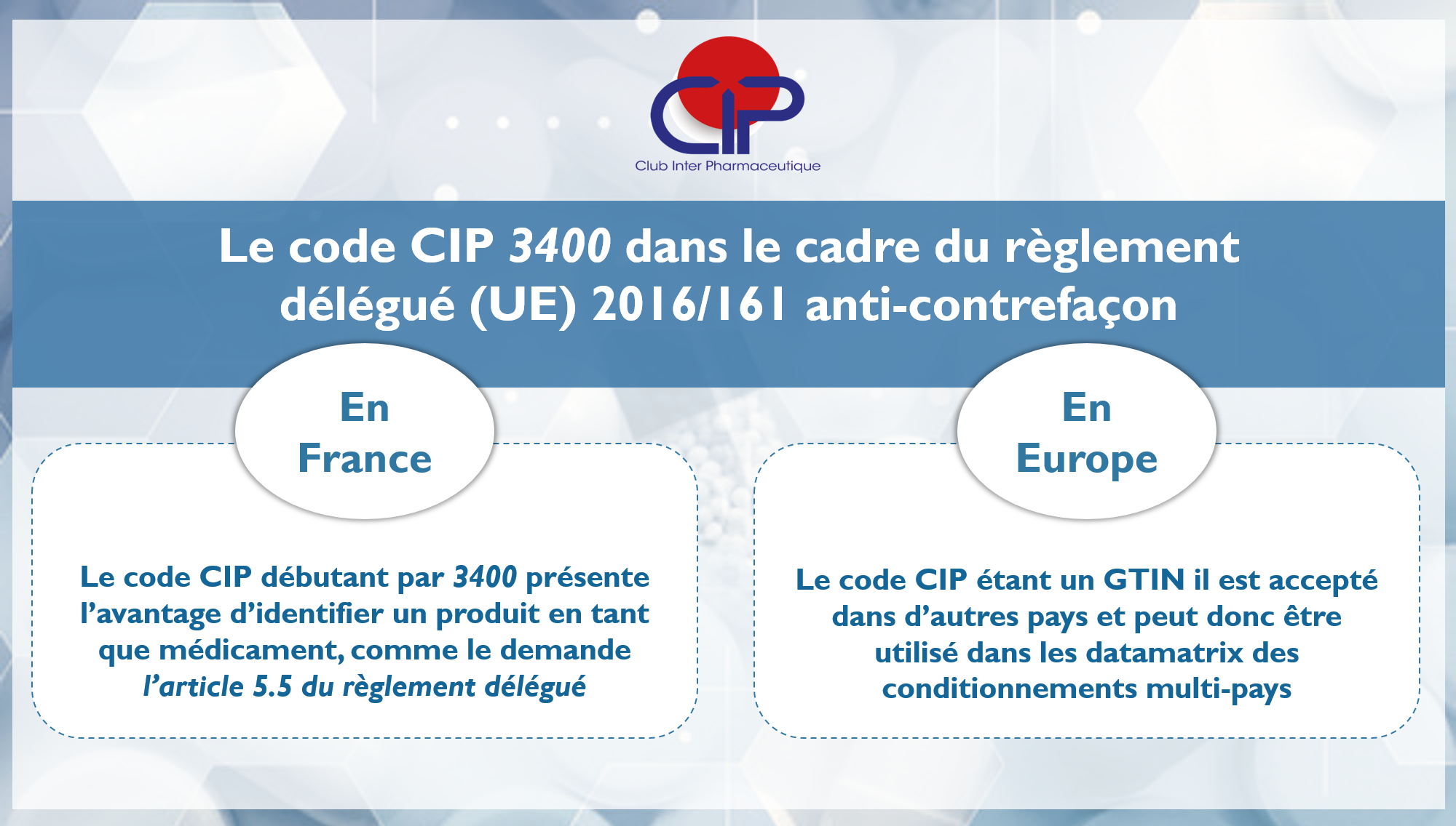 CIP Flash Info - Code 3400 dans le cadre du règlement délégué (UE) 2016 ...